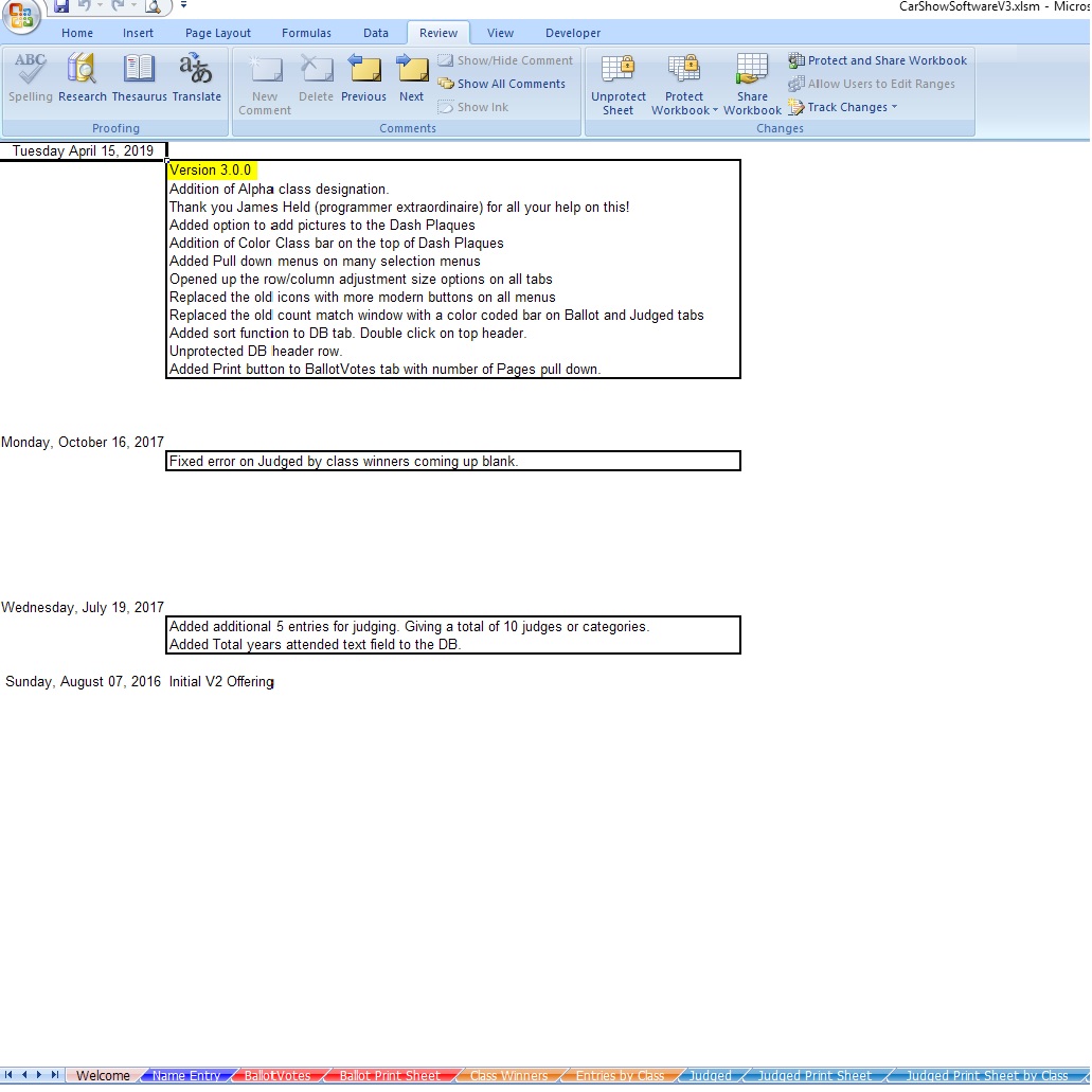 Screenshots - Car Show Software