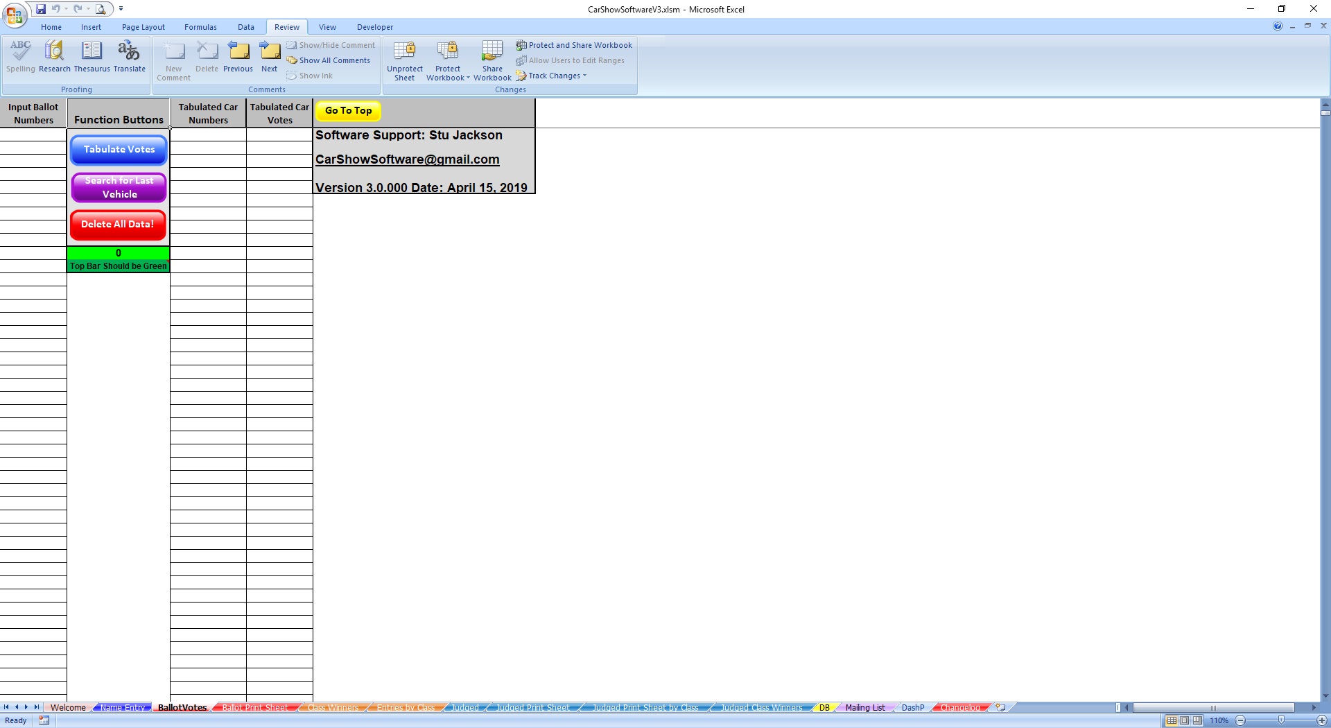 Screenshots - Car Show Software
